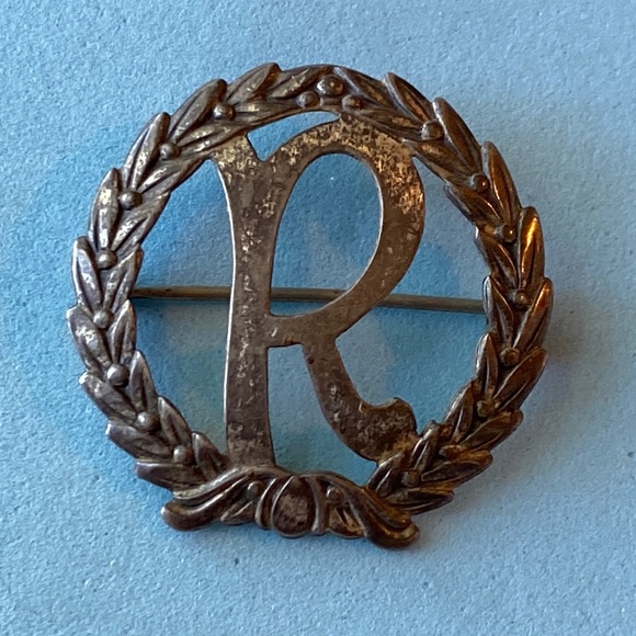 Jewelry | Vintage Letter R Monogram Sterling Silver Brooch Pin | Poshmark